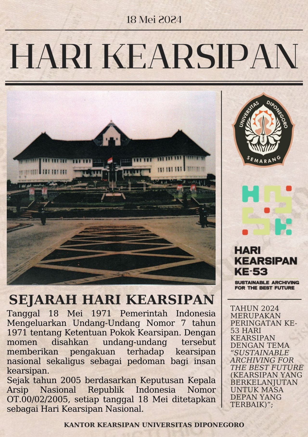 Hari Kearsipan Nasional 2024 – Sustainable Archiving for the Best ...